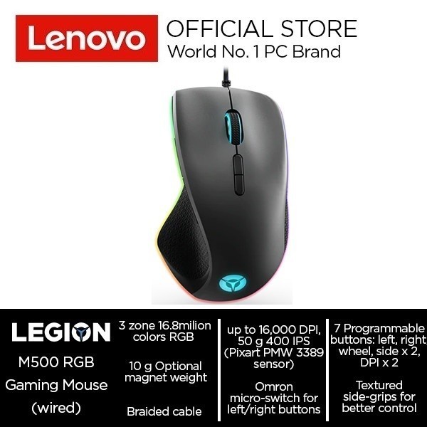 Jual Mouse Gaming Lenovo Legion M500 Rgb Gaming Mouse (Wired ...
