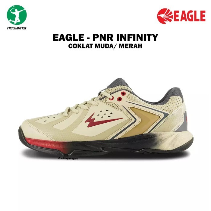 Jual Sepatu Badnton Eagle Pnr Infinity Coklat Muda Merah | Shopee Indonesia