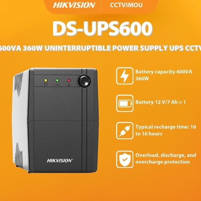 Jual HIKVISION DS-UPS600 600VA 360W UNINTERRUPTIBLE POWER SUPPLY UPS ...