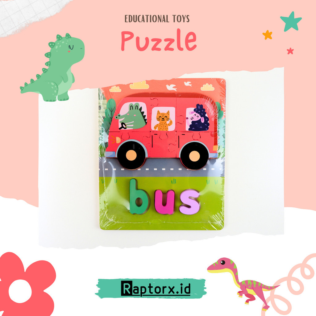 Jual Puzzle Transportasi 3D Puzzle Dan Belajar Huruf Mainan Edukasi ...