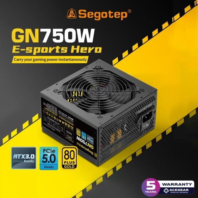Jual SEGOTEP GN750W ATX 3.0 (750W 80PLUS GOLD PSU FLAT CABLE NON ...