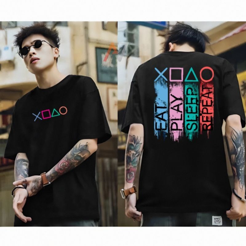 Jual Baju Kaos Distro Tshirt Terbaru Gambar Eat Play Game Pakaian Pria ...