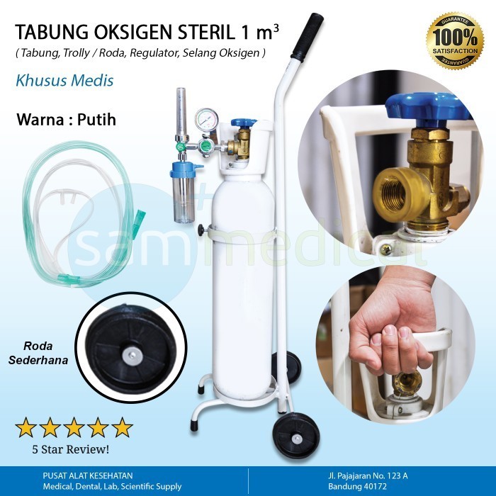 Jual Tabung Oksigen Khusus Medis 1 M3 Warna Putih Lengkap | Shopee ...