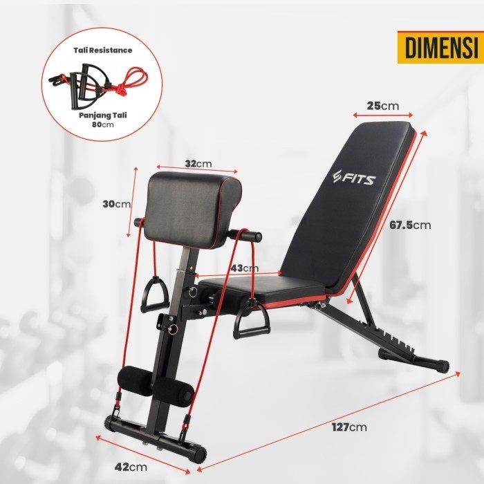Jual Sfidn Fits Adjustable Fitness Bench Press Gym Kursi Sit Up Bench ...