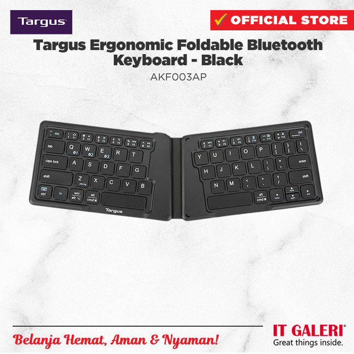 Jual Targus Ergonomic Foldable Bluetooth Keyboard - Black | Shopee ...