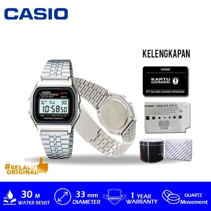 Jual Casio General A159W-N1Df With Box Kaleng Bergaransi Resmi | Shopee Indonesia