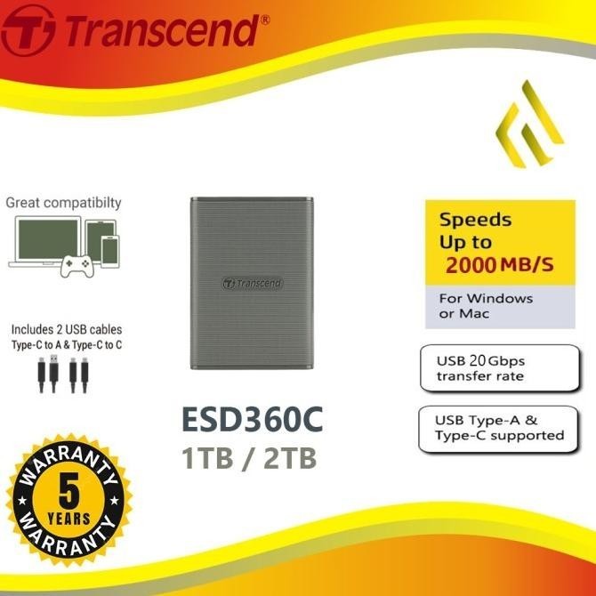 Jual Ssd Transcend Esd360C 1Tb - Ssd Portable Usb-C Usb-A | Shopee ...