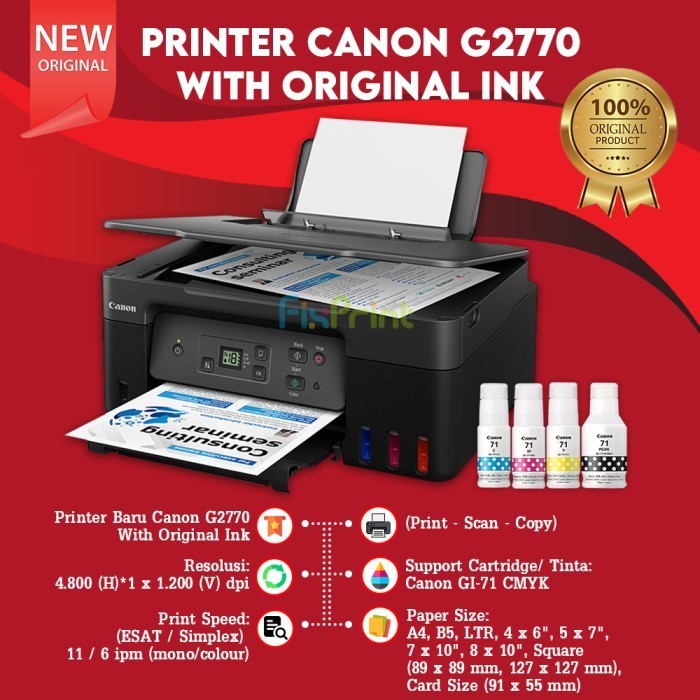 Jual Printer Canon Pixma G2730 G2020 G2770 Print Scan Copy Ink Tank ...