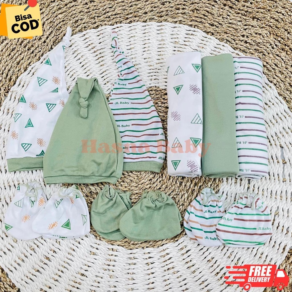 Jual 4 In 1 Bedong Pernel Bayi Baru Lahir, Sarung Tangan Dan Sarung ...