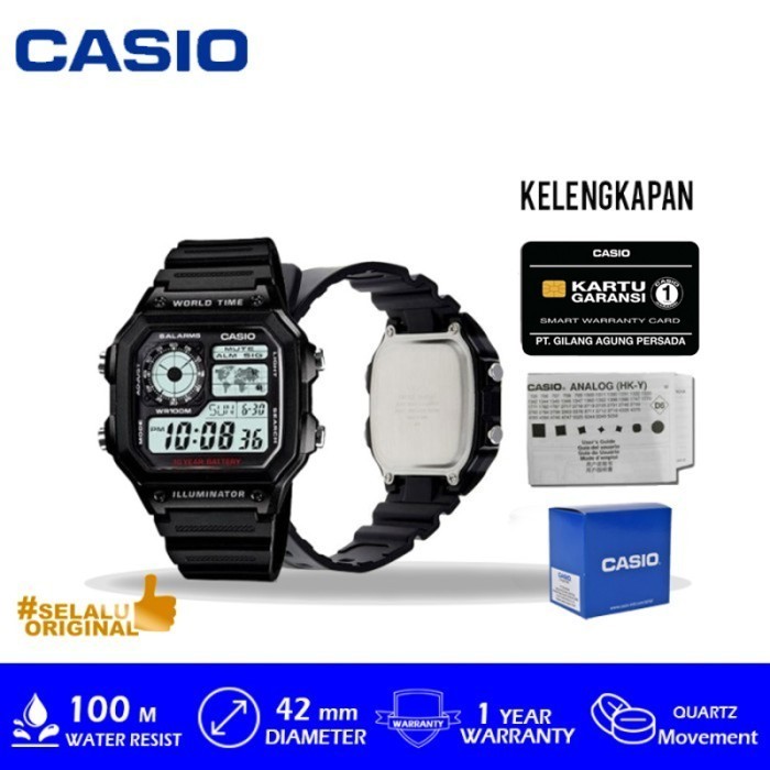 Jual Casio General Ae-1200Wh-1Avdf /Ae1200Wh1Avdf /Ae-1200Wh Original | Shopee Indonesia