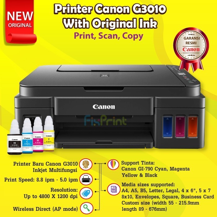 Jual Printer Canon G3010 G 3010 Print Scan Copy Wifi Ink Tank Tinta ...