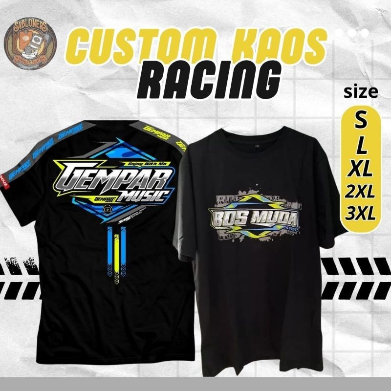 Jual Custom Sablon Kaos Racing Bebas Desain Combed 30s Kaos balapan ...