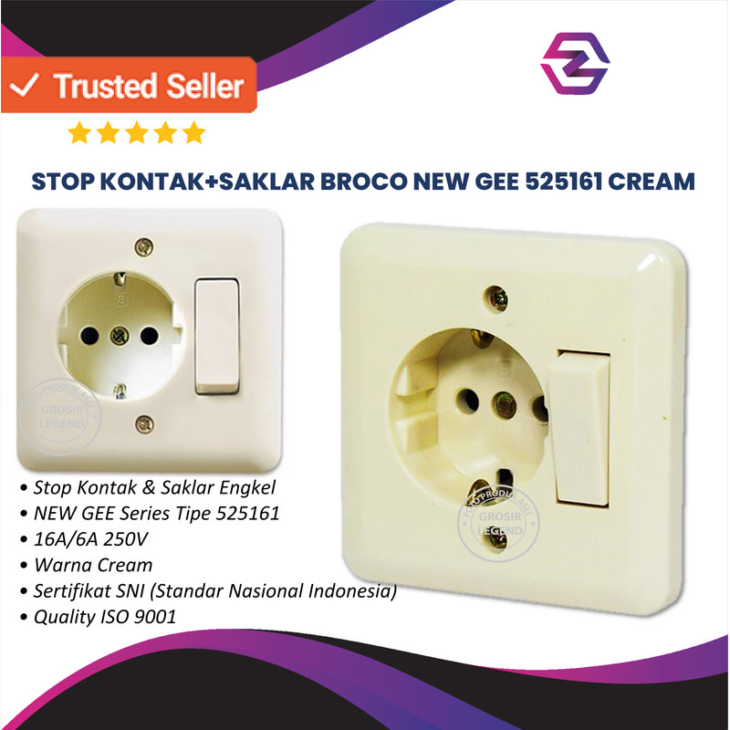Jual Stop Kontak & Saklar Engkel Broco 525161 New Gee | Shopee Indonesia