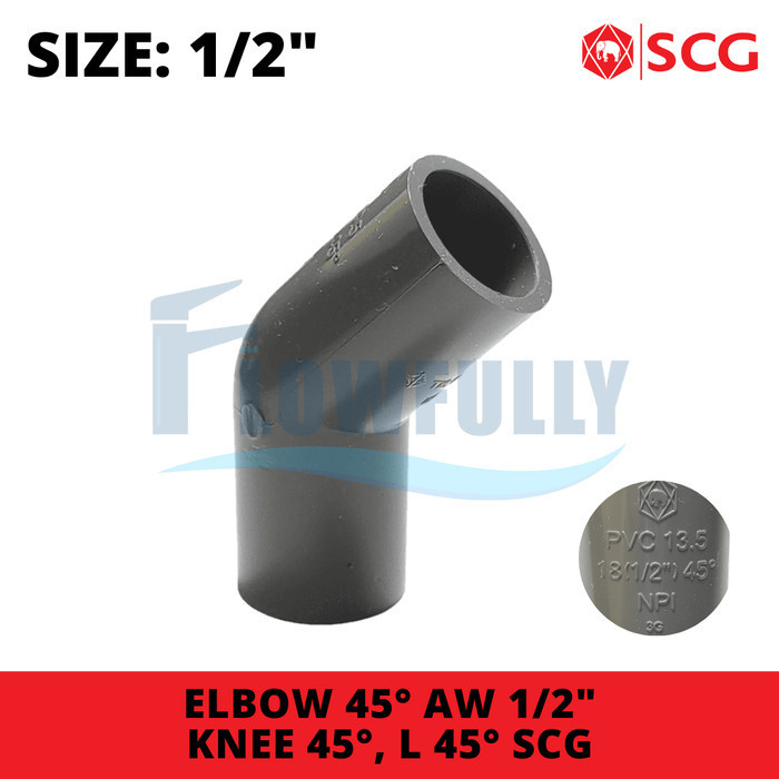 Jual ELBOW 45 DERAJAT AW 1/2" SCG PVC TEBAL TS KNEE L KENI 45° 0.5 INCH DIM | Shopee Indonesia