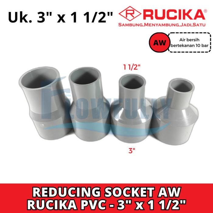 Jual REDUCING SOCKET AW 3 x 1 1/2 inch RUCIKA PVC VERLOP SOK REDUCER TS ...