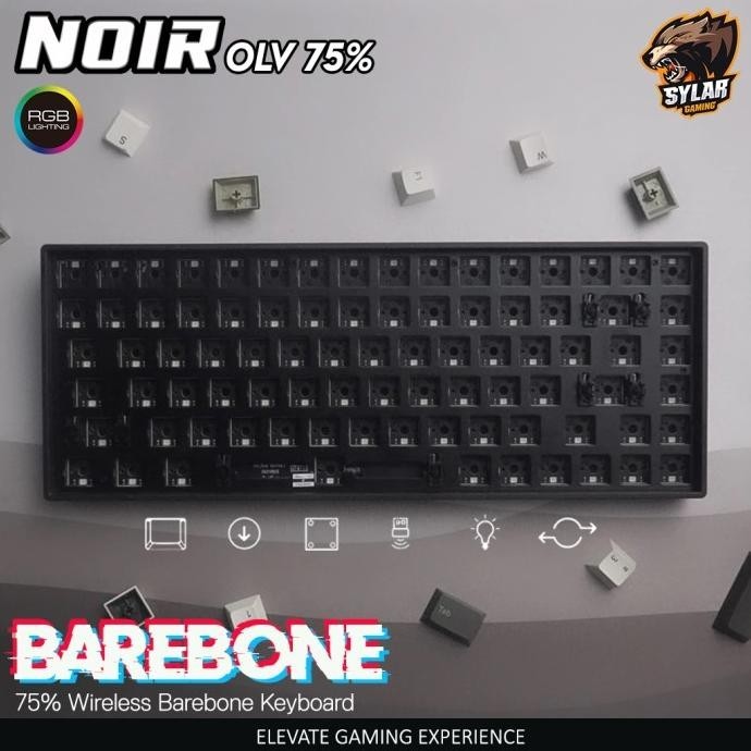 Jual New Noir Olv75 Rgb Barebone Hotswap Wireless Mechanical Gaming ...