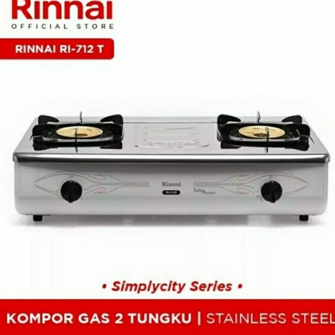 Jual Rinnai Kompor Gas Ri 712T 2 Tungku Ri 712 T Grande Series Putih ...