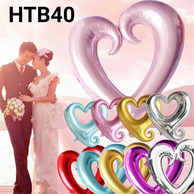 Jual HTB40 Balon foil love hati valentine wedding proposal engagement ...