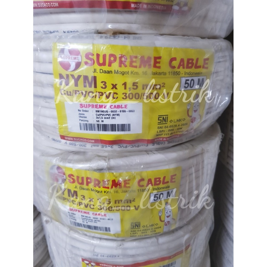 Jual Kabel Supreme NYM 3x1.5 Per Roll 50M | Shopee Indonesia