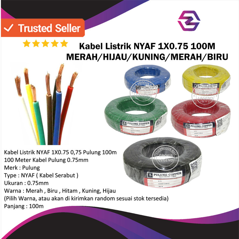 Jual Kabel Listrik NYAF 1X0.75 100 MERAH | Shopee Indonesia