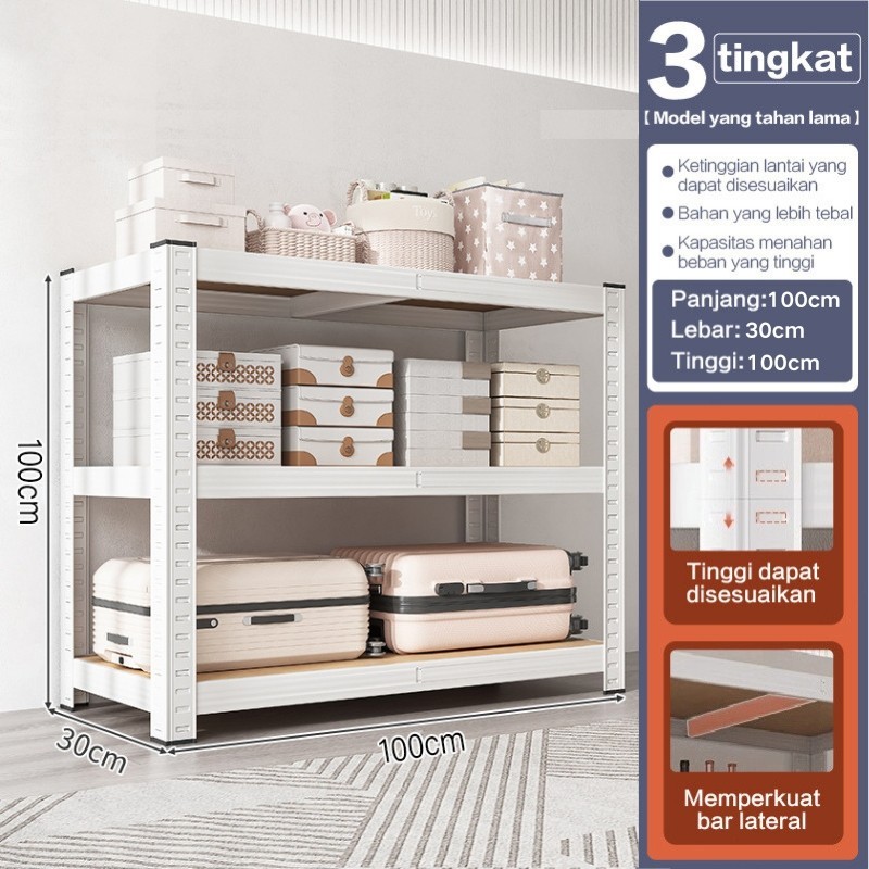 Jual Rak Kitchen Penyimpanan 3/4 tingkat Rak Gudang Serbaguna Rak ...