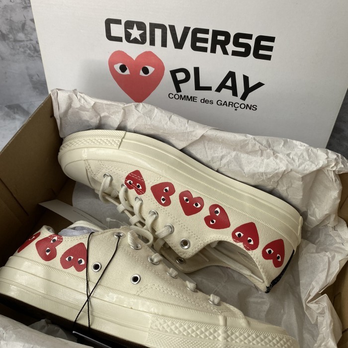 Jual Converse x Comme Des Garcons CDG Low Multiple Heart | Shopee Indonesia