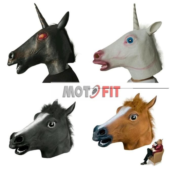 Jual BNM Topeng kuda bahan latex Horse Mask party acara ultah pesta ...
