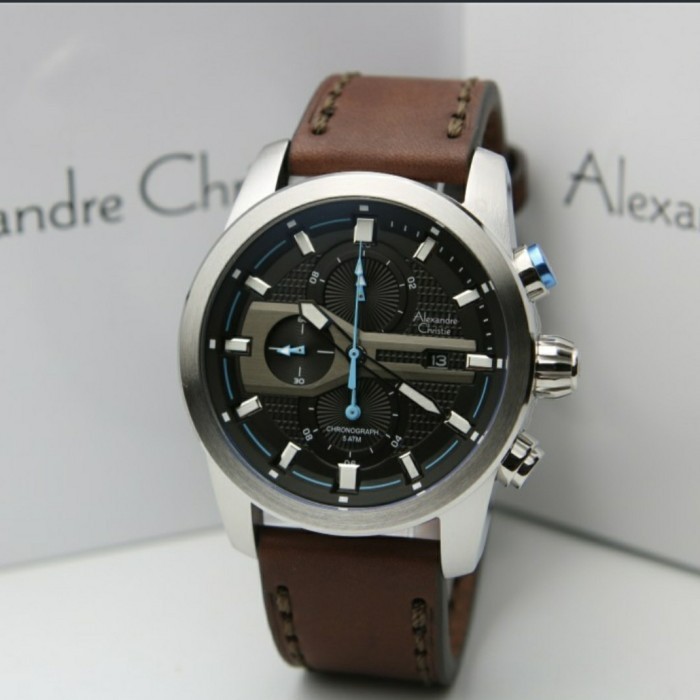 Jual Jam Tangan Pria Alexander Christie Ac 6562 Cowok Sier Brown Kulit ...