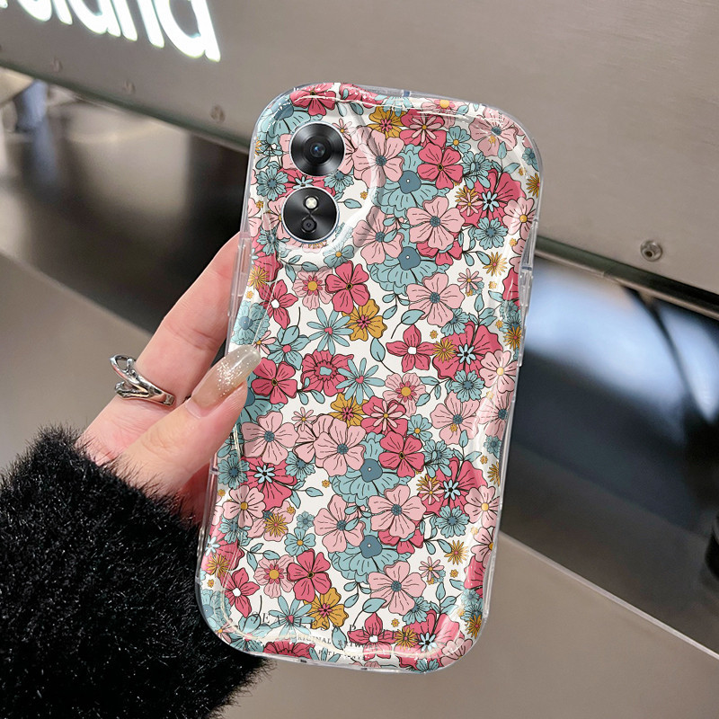 Jual Casing Hp OPPO A17 A17K Case hp ponsel pola bunga layar penuh ...