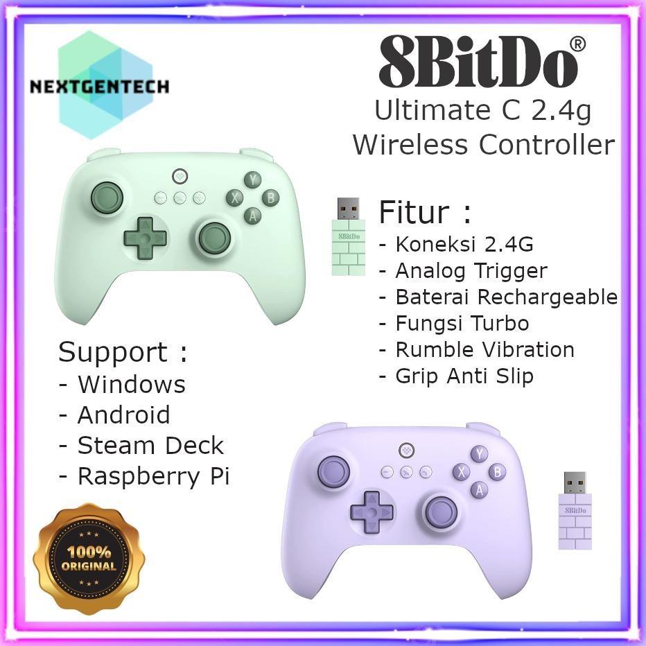 Jual 8Bitdo Ultimate C 2.4G Controller Wireless Gamepad Windows Pc Steam Deck Android Raspberry ...