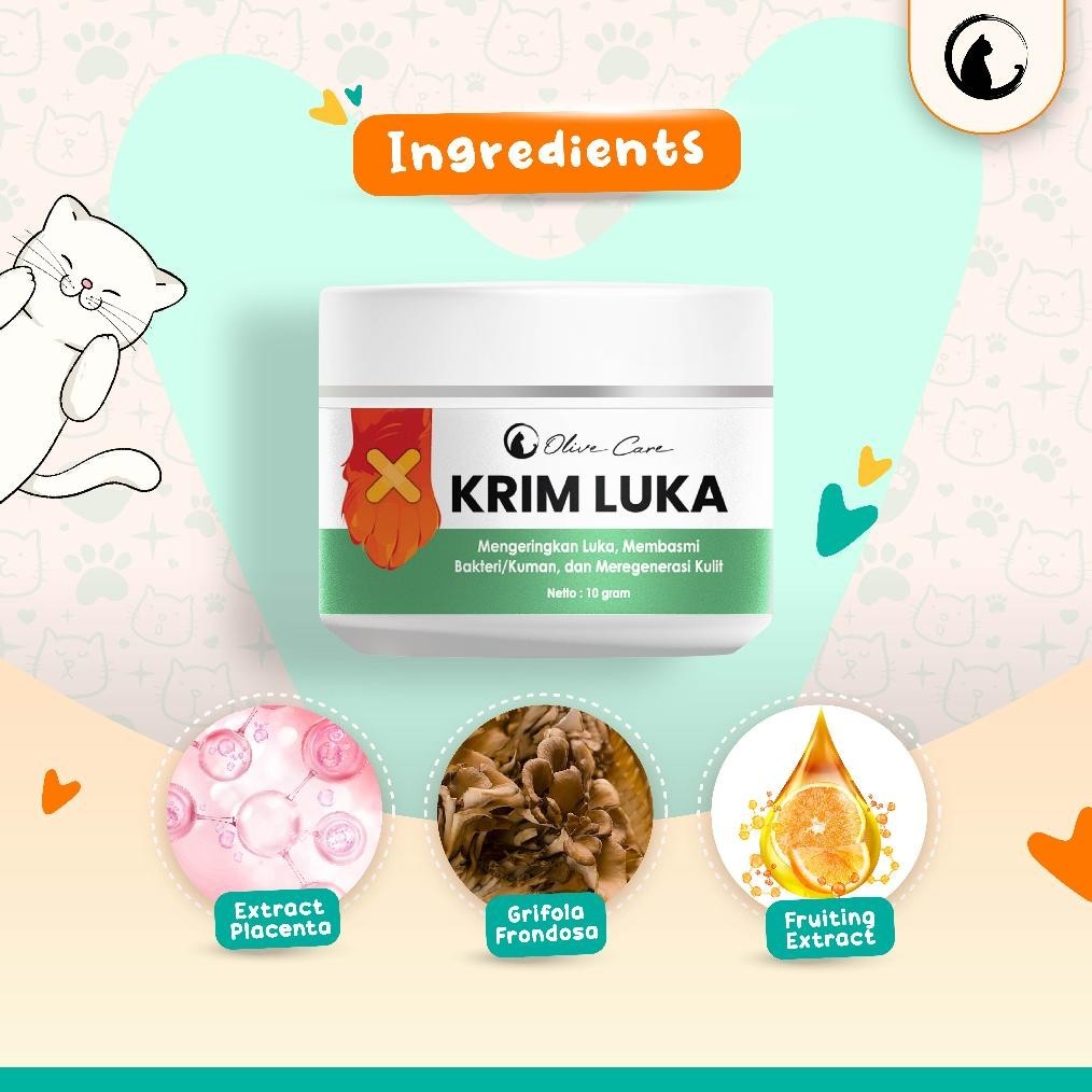Jual GV23 Olive Care Salep Krim Kucing KRIM LUKA untuk Kulit Luka Basah ...