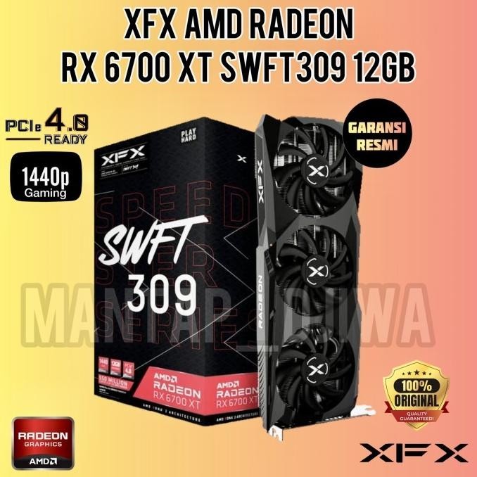 Jual NEW XFX Speedster SWFT 309 AMD Radeon RX 6700 XT / 6700XT 12G- New ...