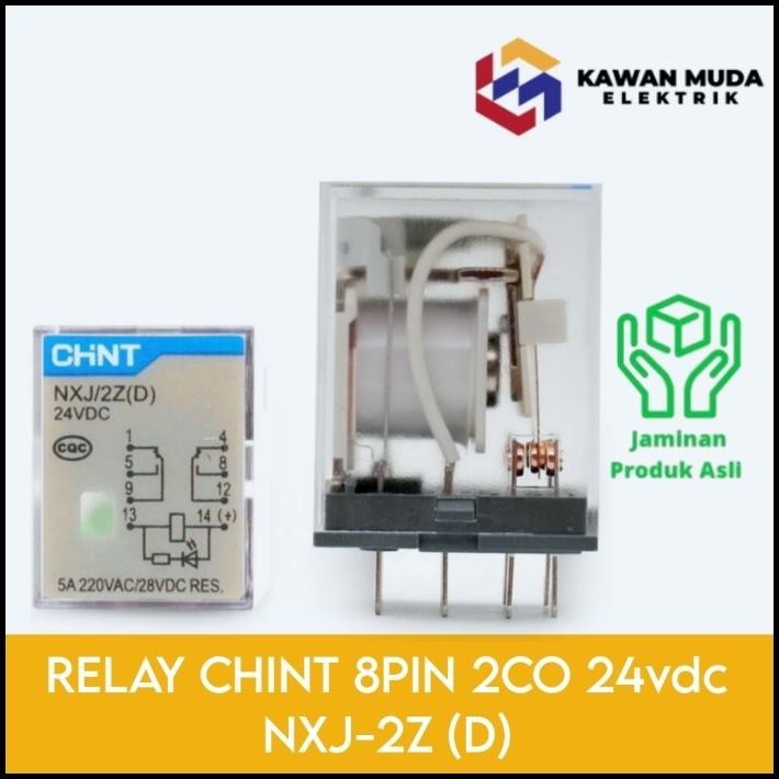 Jual TERMURAH RELAY CHINT 8PIN 24VDC NXJ-2Z (D) SETARA MY2 N ...
