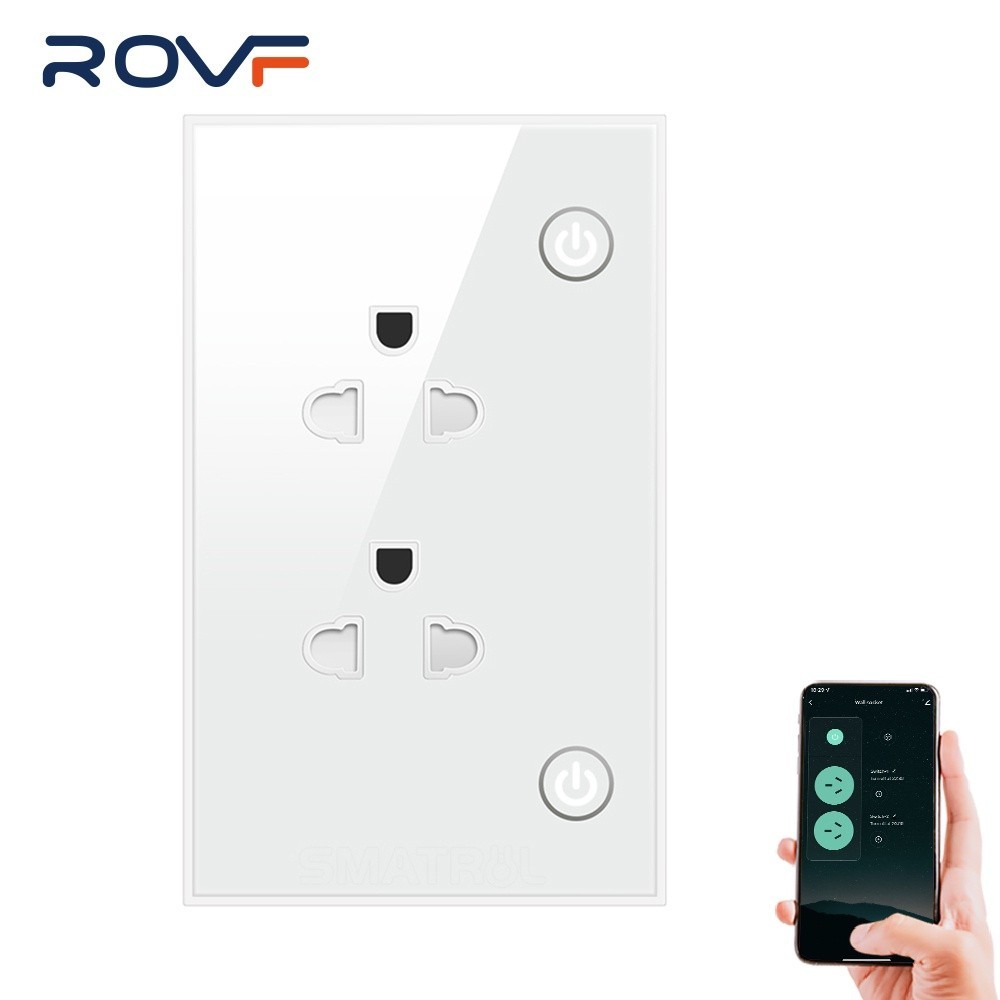 Jual ROVF 16A Tuya Zigbee Smart Socket Plug Adapter Di Dinding Outlet ...