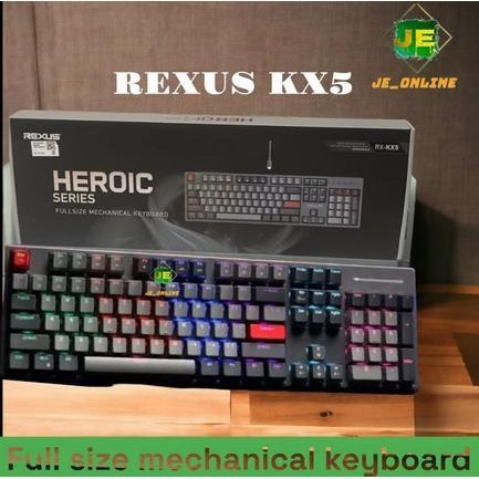 Jual New Keyboard Gaming Mechanical Full Size Rexus Heroic Kx5 | Shopee ...