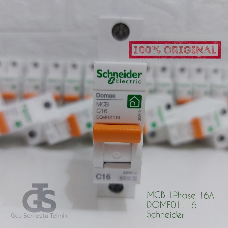 Jual MCB DOMAE 1P 16A SCHNEIDER DOMF01116 SNI | MCB 1 PHASE C16 SCHNEIDER | Shopee Indonesia