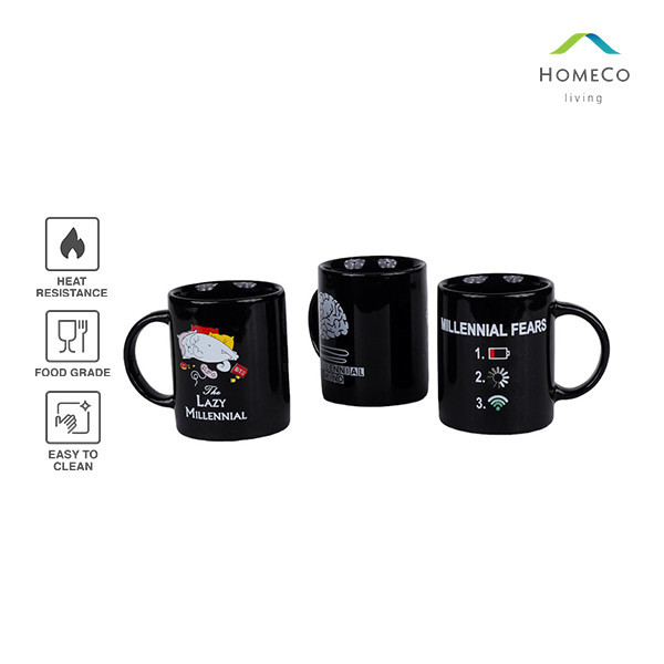 Jual Gelas Mug Milenial NK Hitam 11 OZ (Mixed Design) | Shopee Indonesia