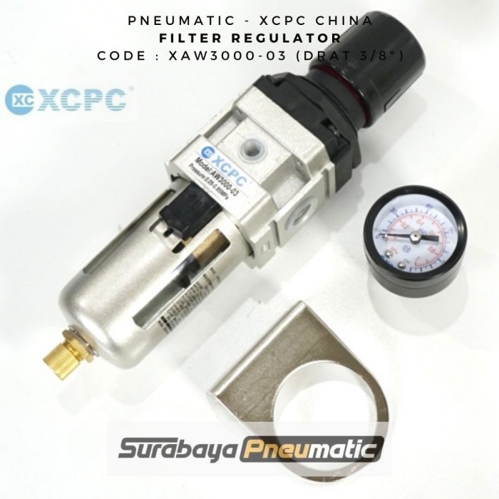 Jual Filter Regulator Pneumatic - XAW3000-03 / AW3000-03 (Drat3/8") - XCPC | Shopee Indonesia