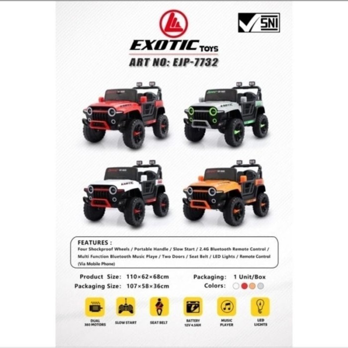 Jual EJP7732 MOBIL AKI ANAK EXOTIC EJP-7732 BLUETOOTH REMOTE CONTROLS ...