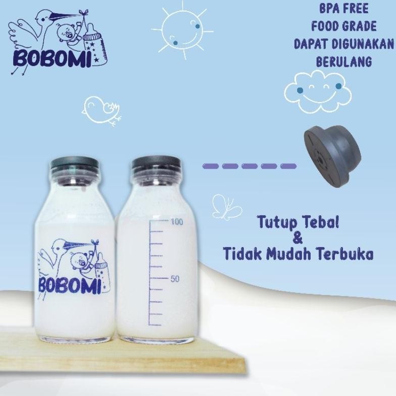 Jual Bobomi Botol Asi Kaca 100Ml 1 Box Isi 10 Pcs Free Buble Wrap ...