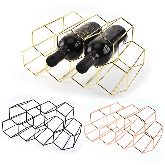 Jual Wine Botol Rack Holder Rak Tempat Bottle Stainless Rose Gold Black ...