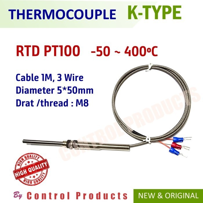 Jual Rtd Pt-100 Pt100 Probe Temperature Thermal Sensor Suhu 3 Wire ...