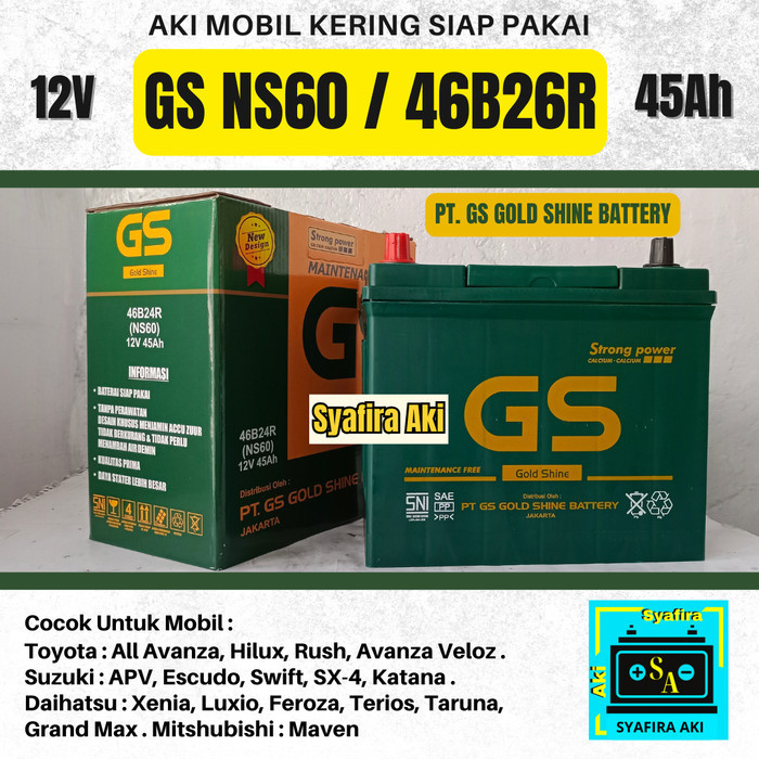 Jual Aki Mobil Terios,Avanza Veloz,Grandmax Gs Mf Ns60 Aki Kering | Shopee Indonesia