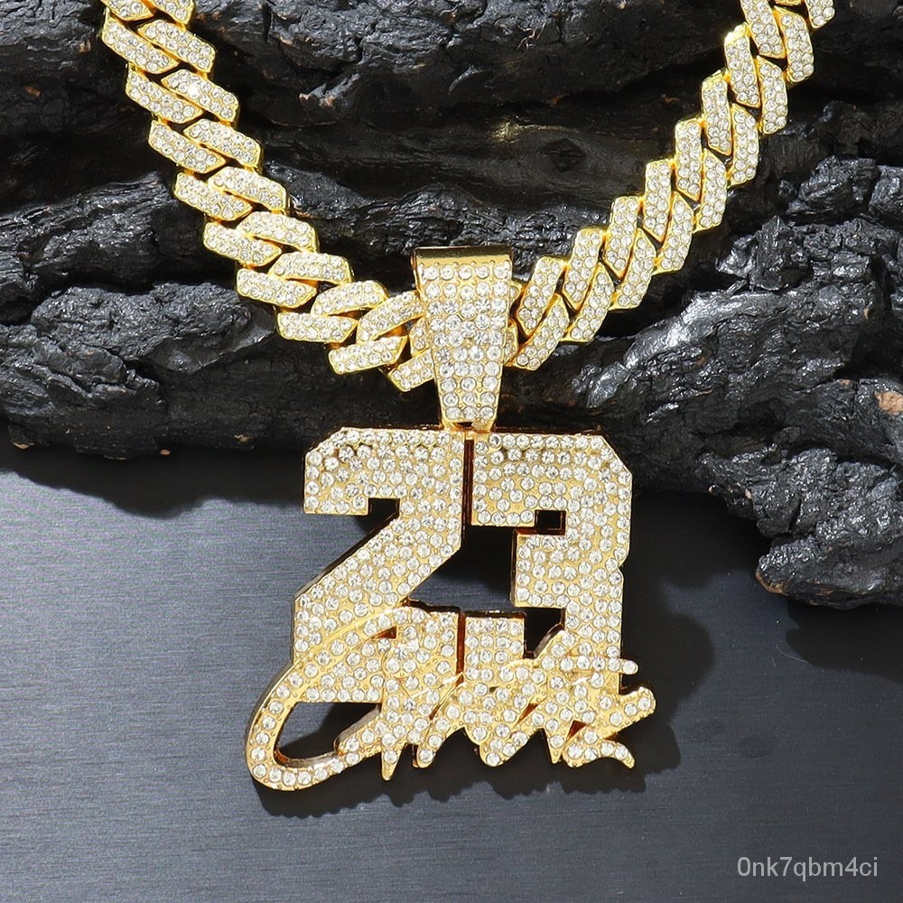 Jual European and American Hip Hop Rap Full Diamond Number Letters23No ...