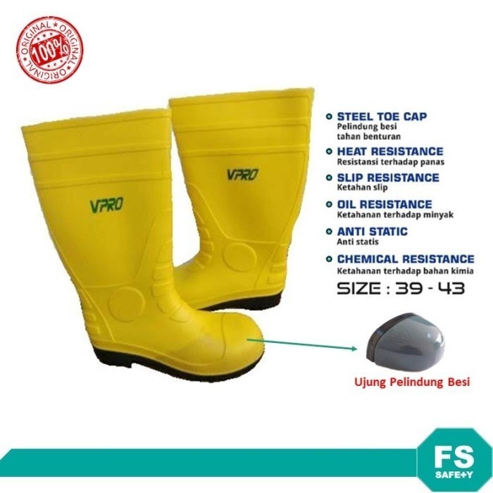 Jual SEPATU SAFETY BOOT KARET KUNING RUBBER BOOTS PROYEK | Shopee Indonesia