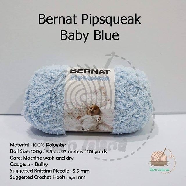 Jual Benang Rajut Bernat Pipsqueak Baby Blue | Shopee Indonesia