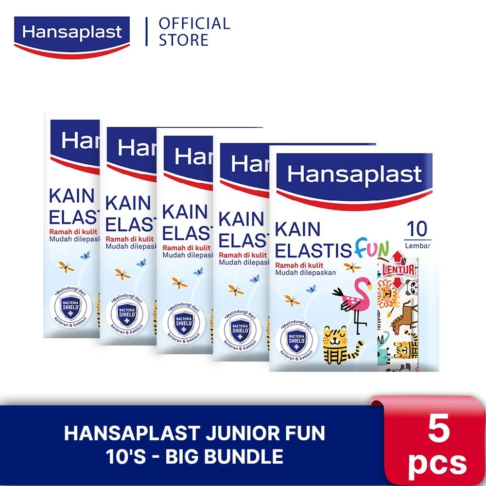 Jual HANSAPLAST Plester Anak Elastis Fun Kids isi 10 P3K Kain - Big ...