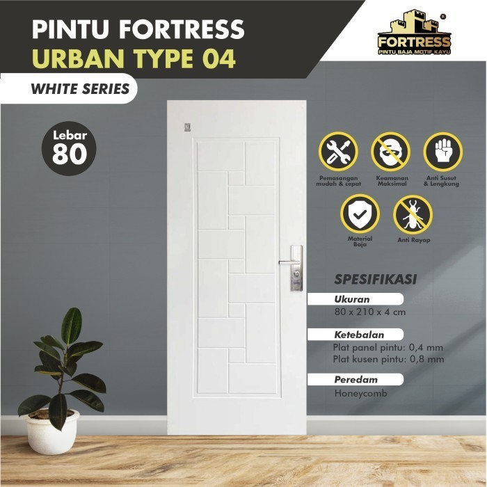 Jual PINTU BAJA FORTRESS URBAN TYPE 04 / 80 CM / PUTIH / PINTU KAMAR ...