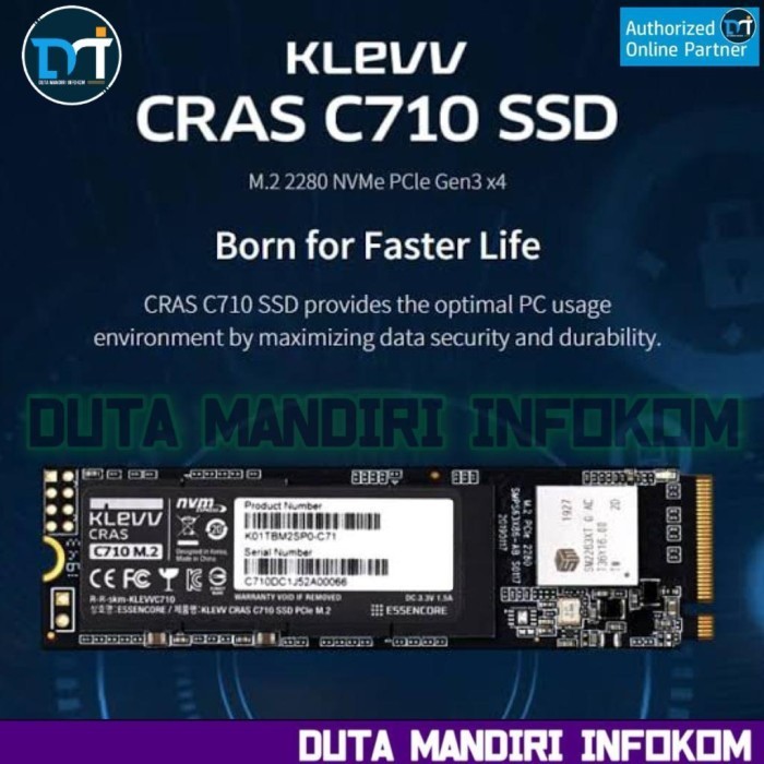 Jual KLEVV CRAS C710 SSD 256GB 512GB 1TB - M.2 2280 NVME PCIE GEN3 X4 ...