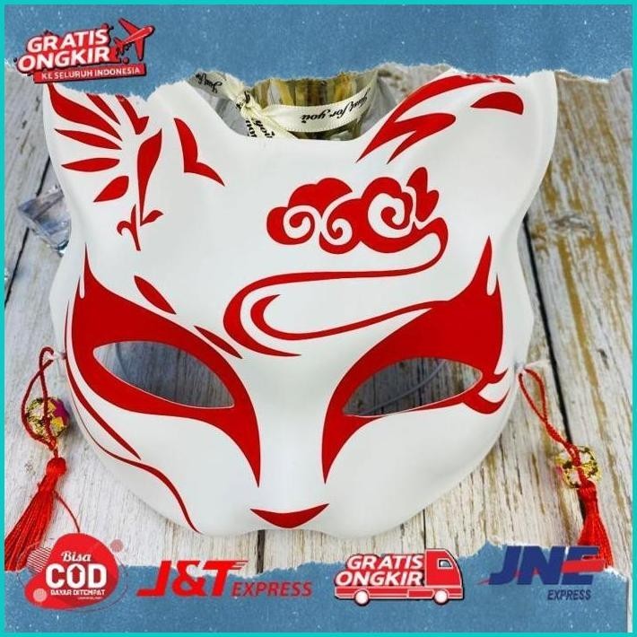 Jual CUCI GUDANG TOPENG KITSUNE JEPANG KITSUNE MASK TOPENG COSPLAY ...